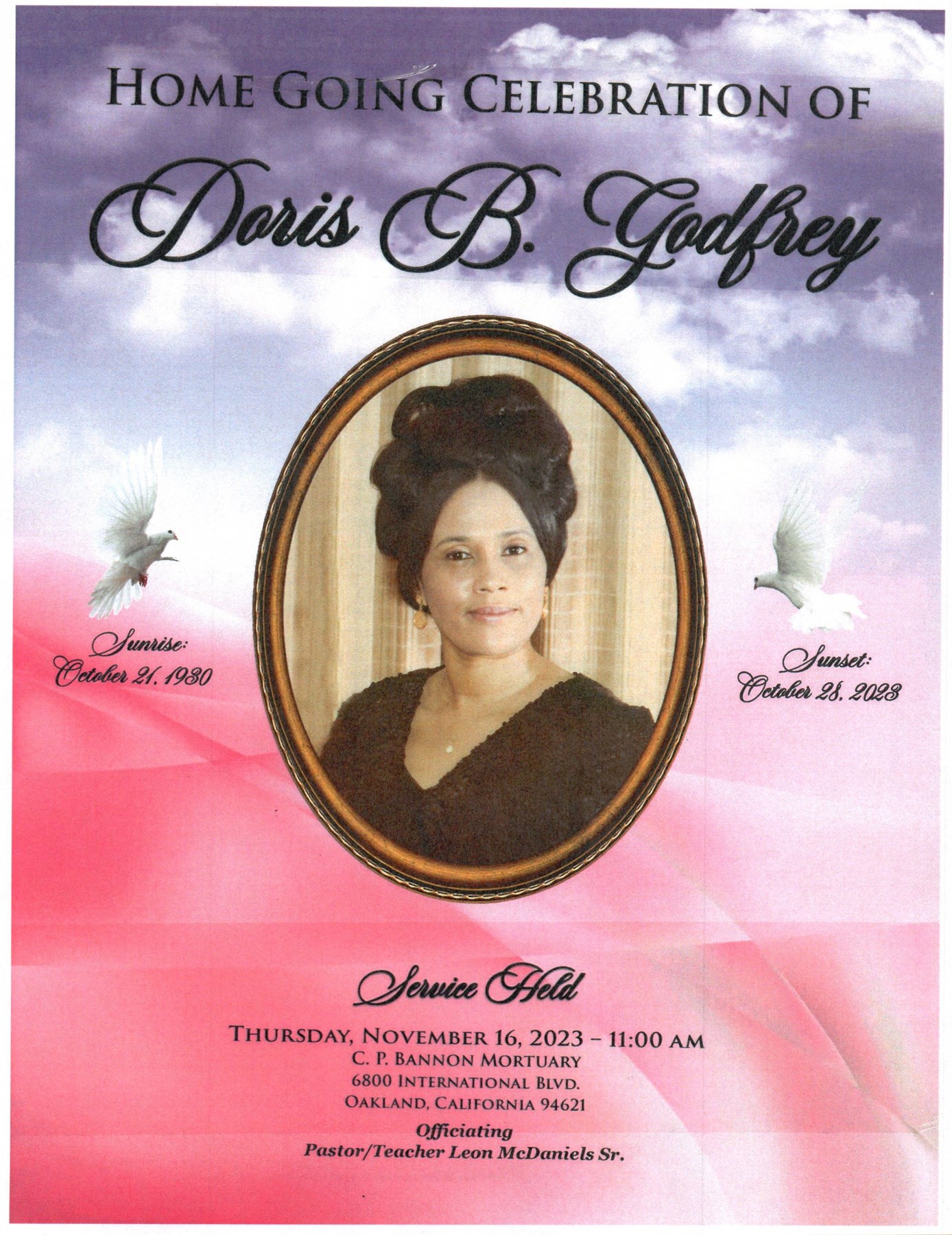 Doris Godfrey Obituary - Oakland, CA