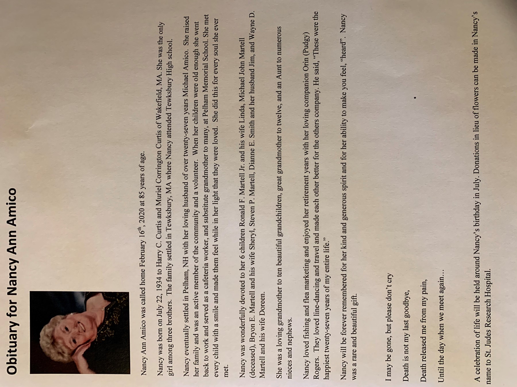 Nancy Amico Obituary - The Villages, FL