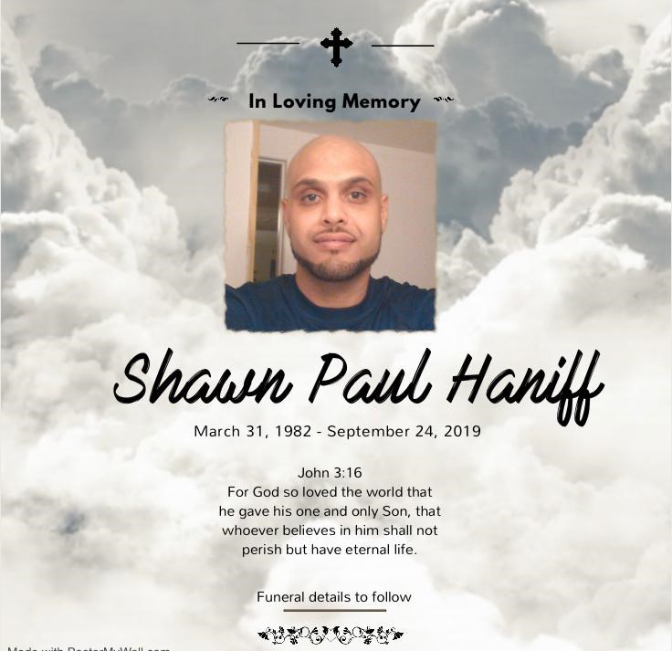 Shawn Haniff Obituary - Toronto, ON
