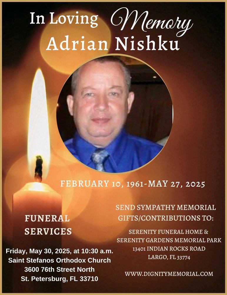 Adrian Nishku Obituary - Largo, FL