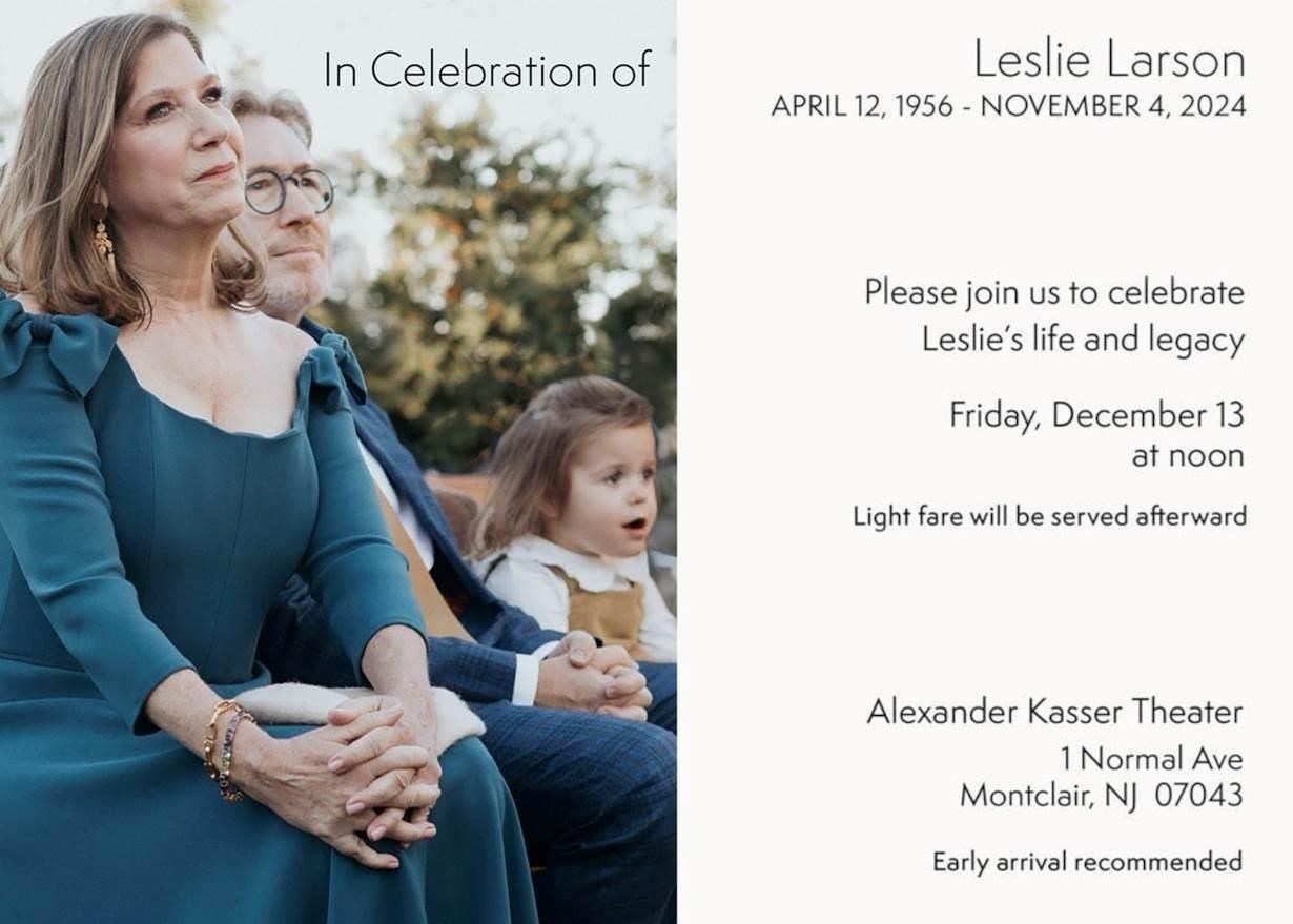 Leslie Larson Obituary - Livingston, NJ